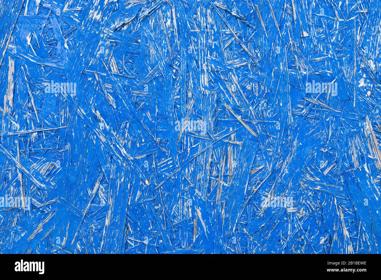 Blue abstract background with wooden texture. Painted OSB panel ...