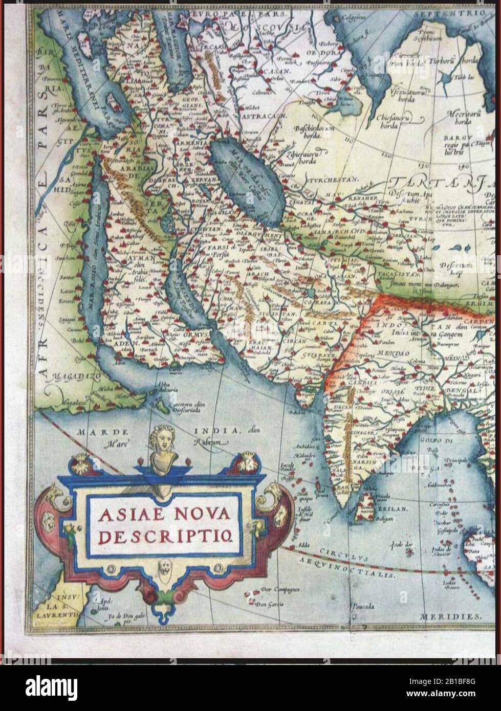 From a 1587 edition of this map western Asia Stock Photo - Alamy