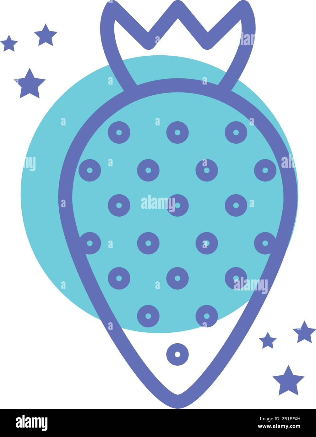 Isolated strawberry fruit block line style icon vector design Stock ...