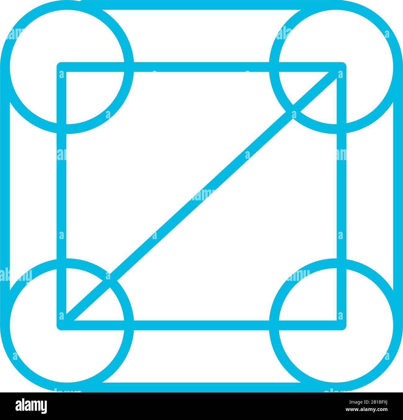 points inside circuit square line style icon design, futuristic virtual ...