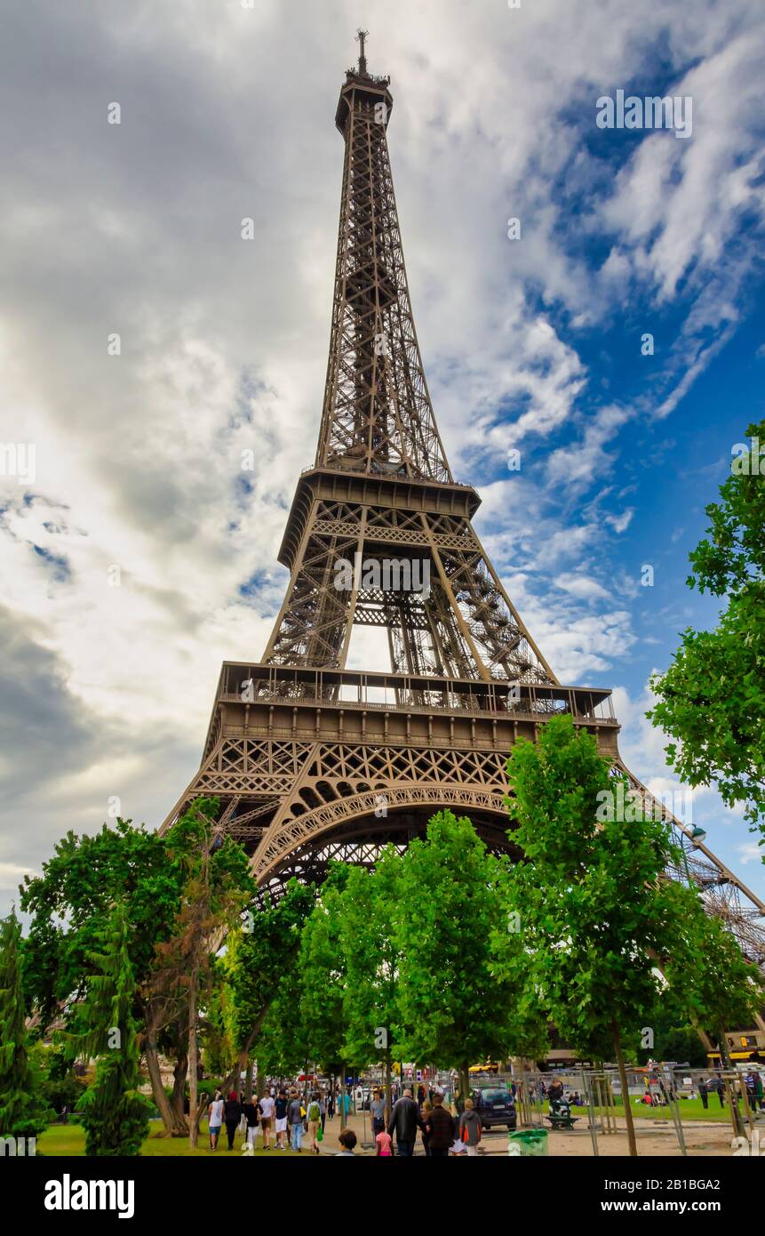 Paris, France; 07/08/2014: View the Eiffel Tower. Paris is the most ...
