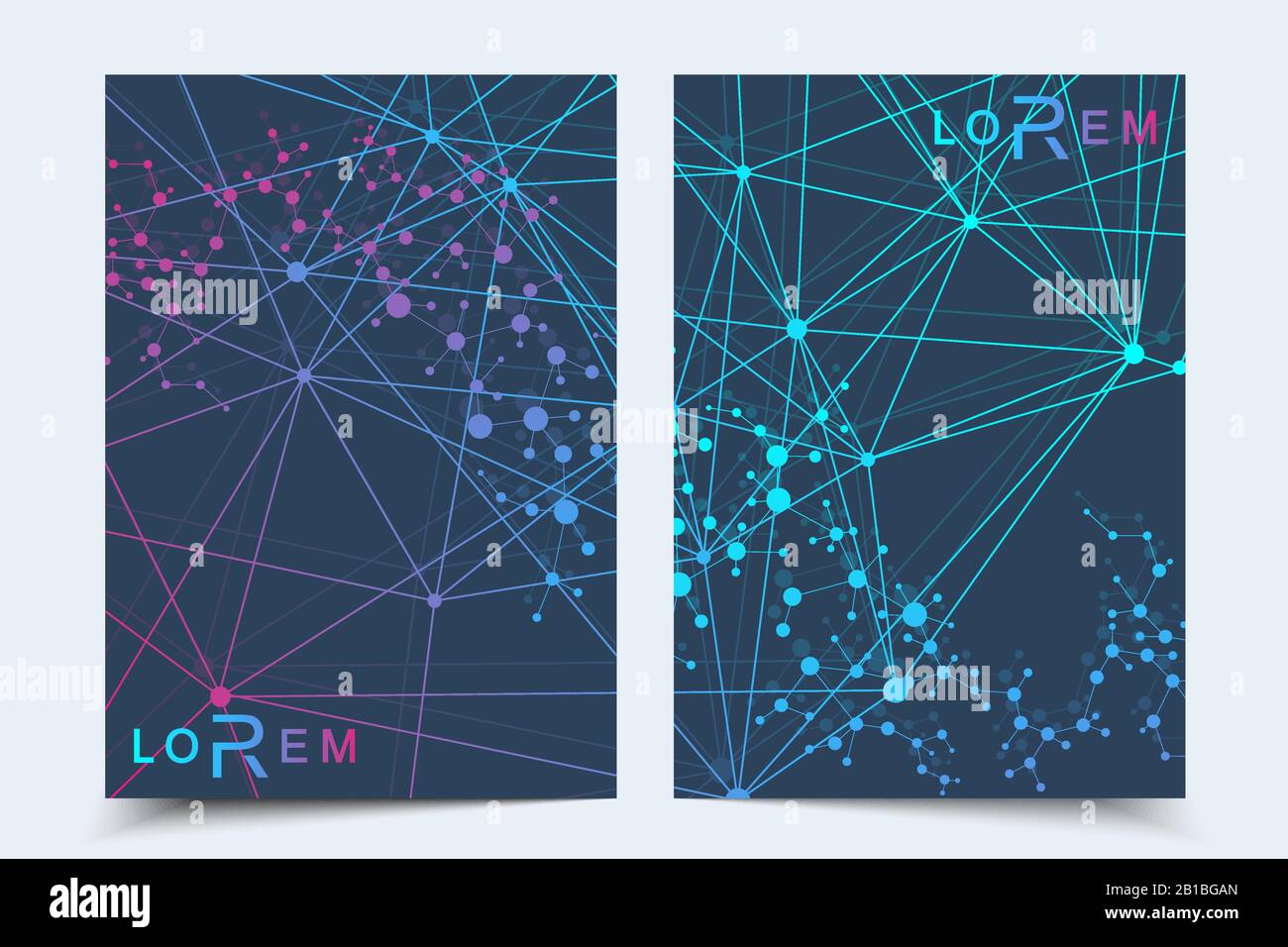 Scientific brochure design template. Vector flyer layout, Molecular ...