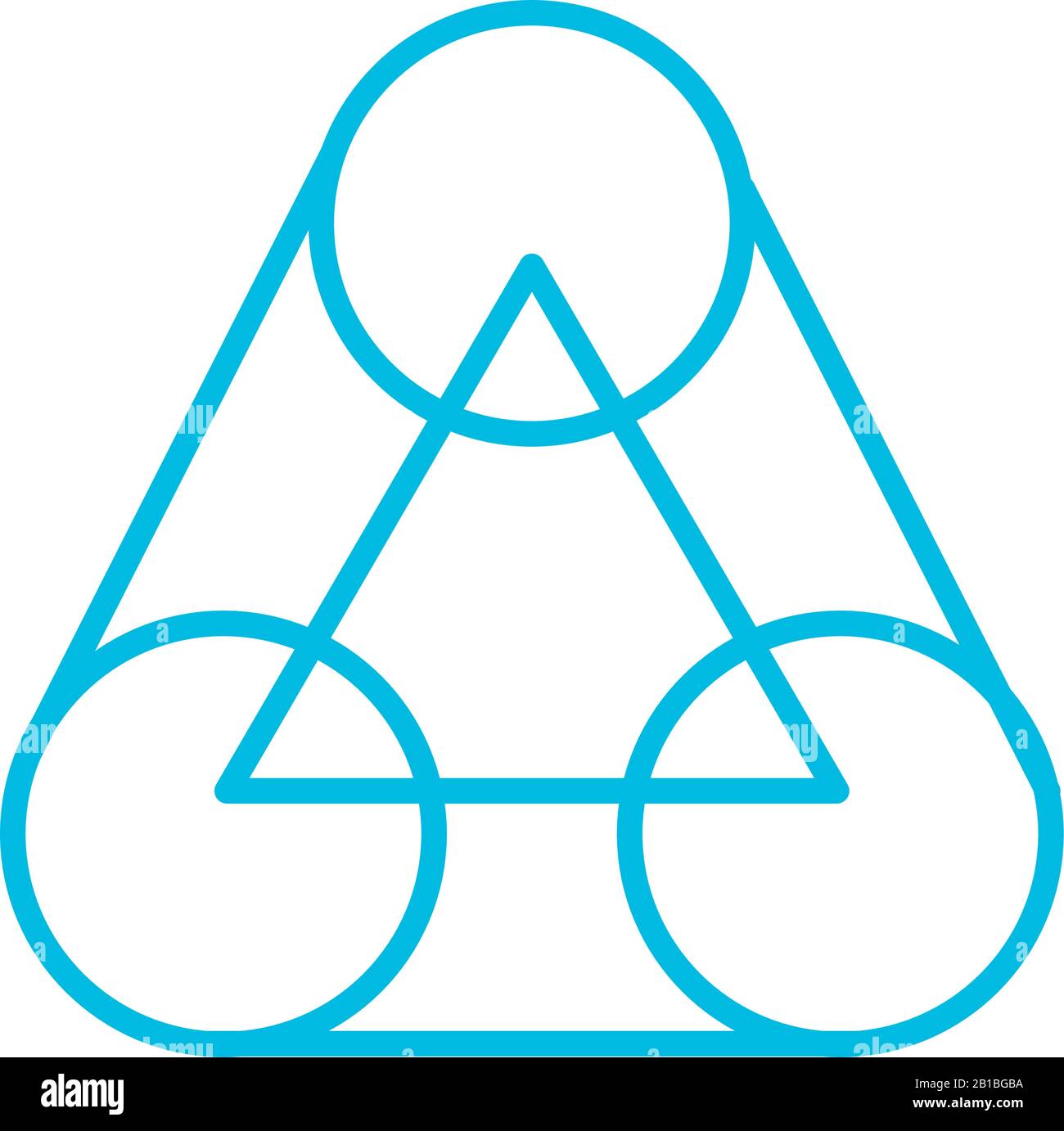 points inside triangle line style icon design, futuristic virtual ...