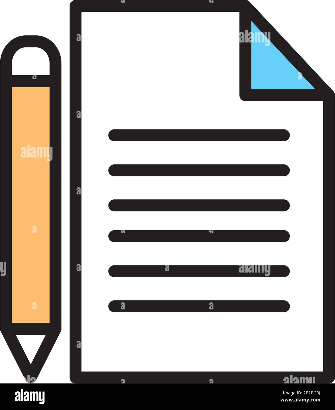 Isolated data document and pencil line and fill style icon vector design Stock Vector Image ...