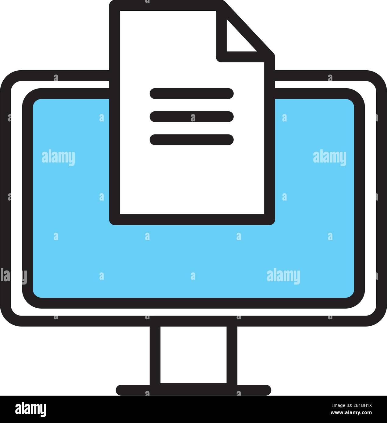 Isolated digital computer and document line and fill style icon vector design Stock Vector Image ...