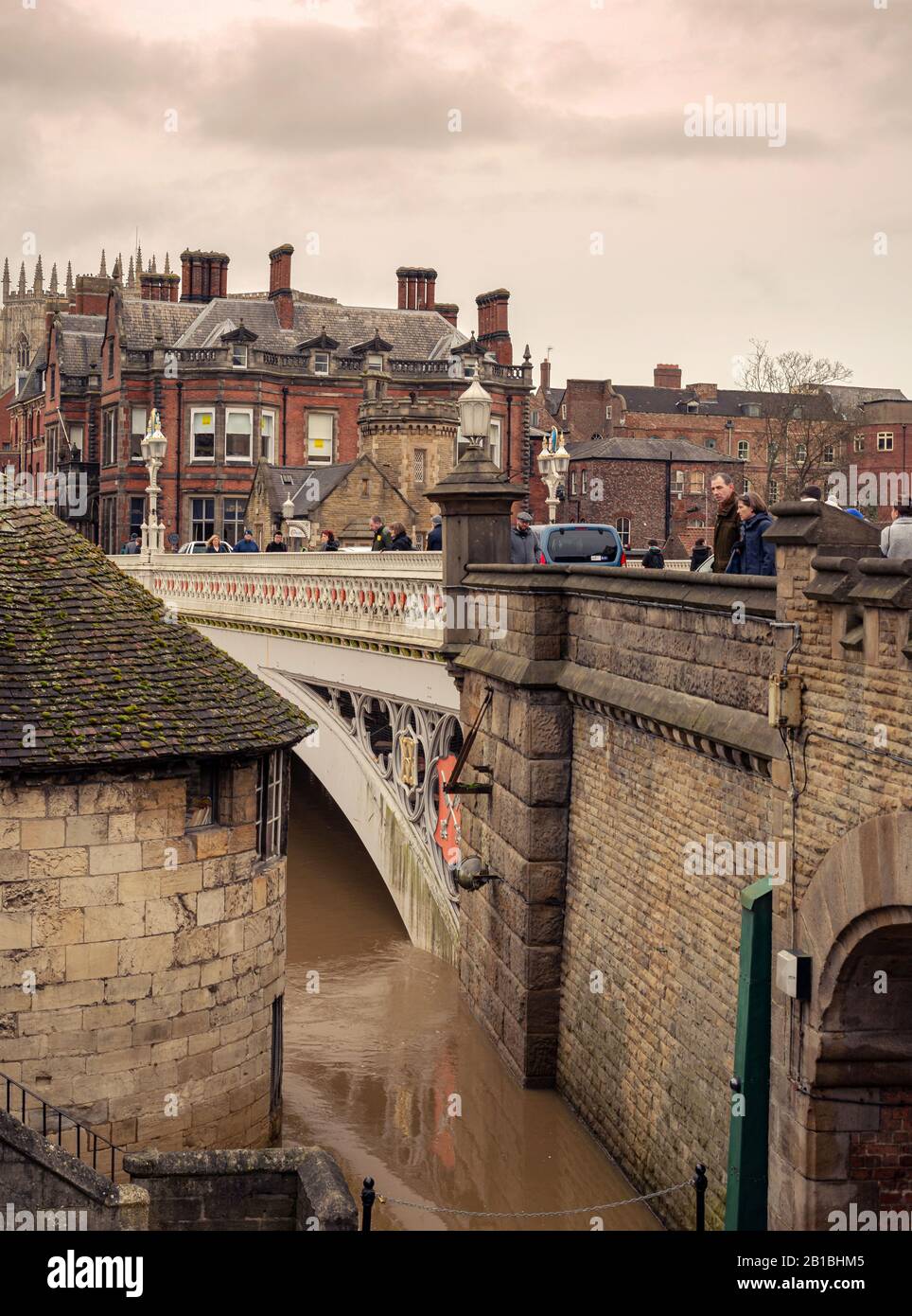 Street level view of the famous Lendal Bridge in York, Historic ...