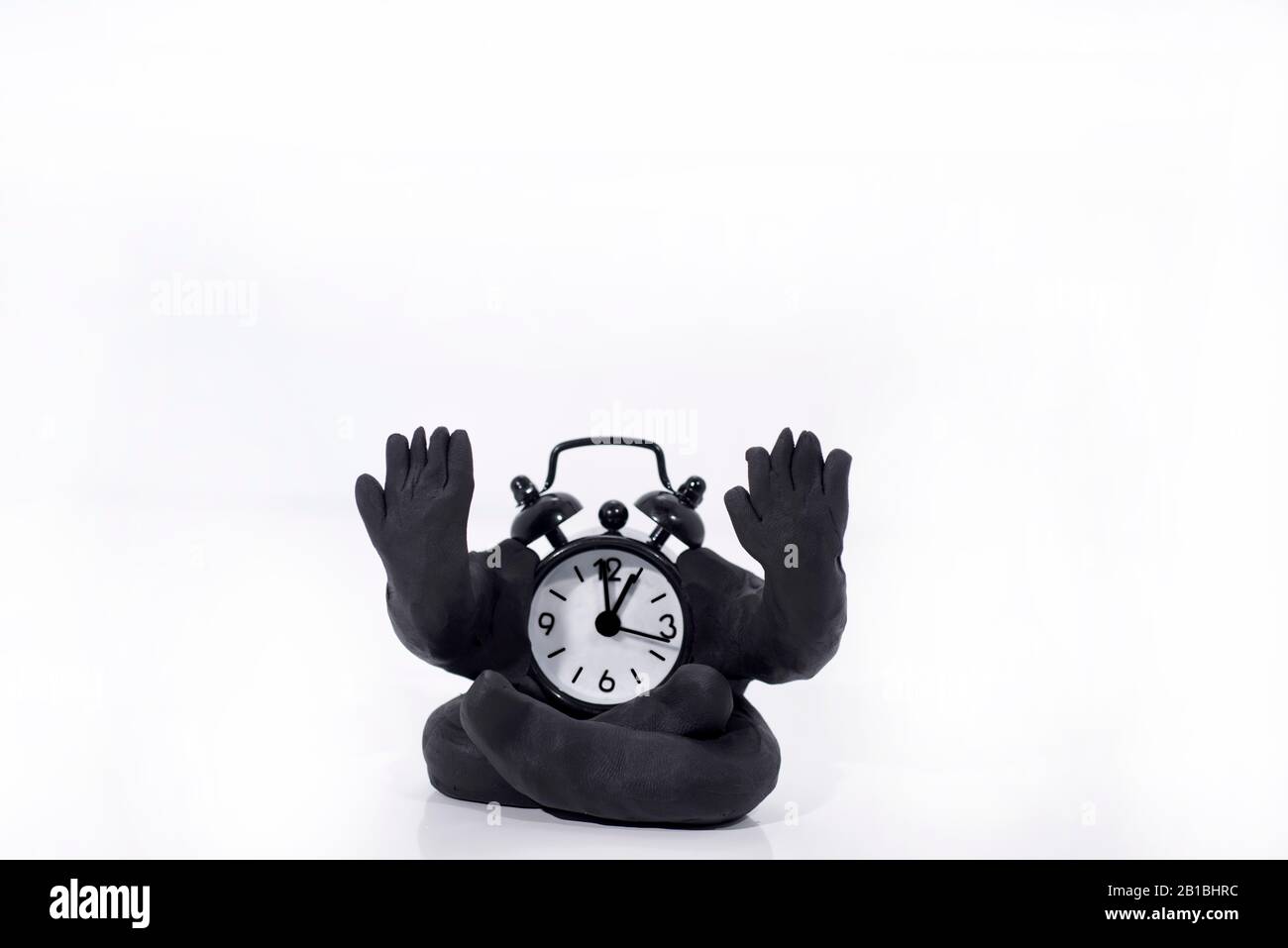 Funny ClockMan made from Play Clay. Isolated on white background Stock ...