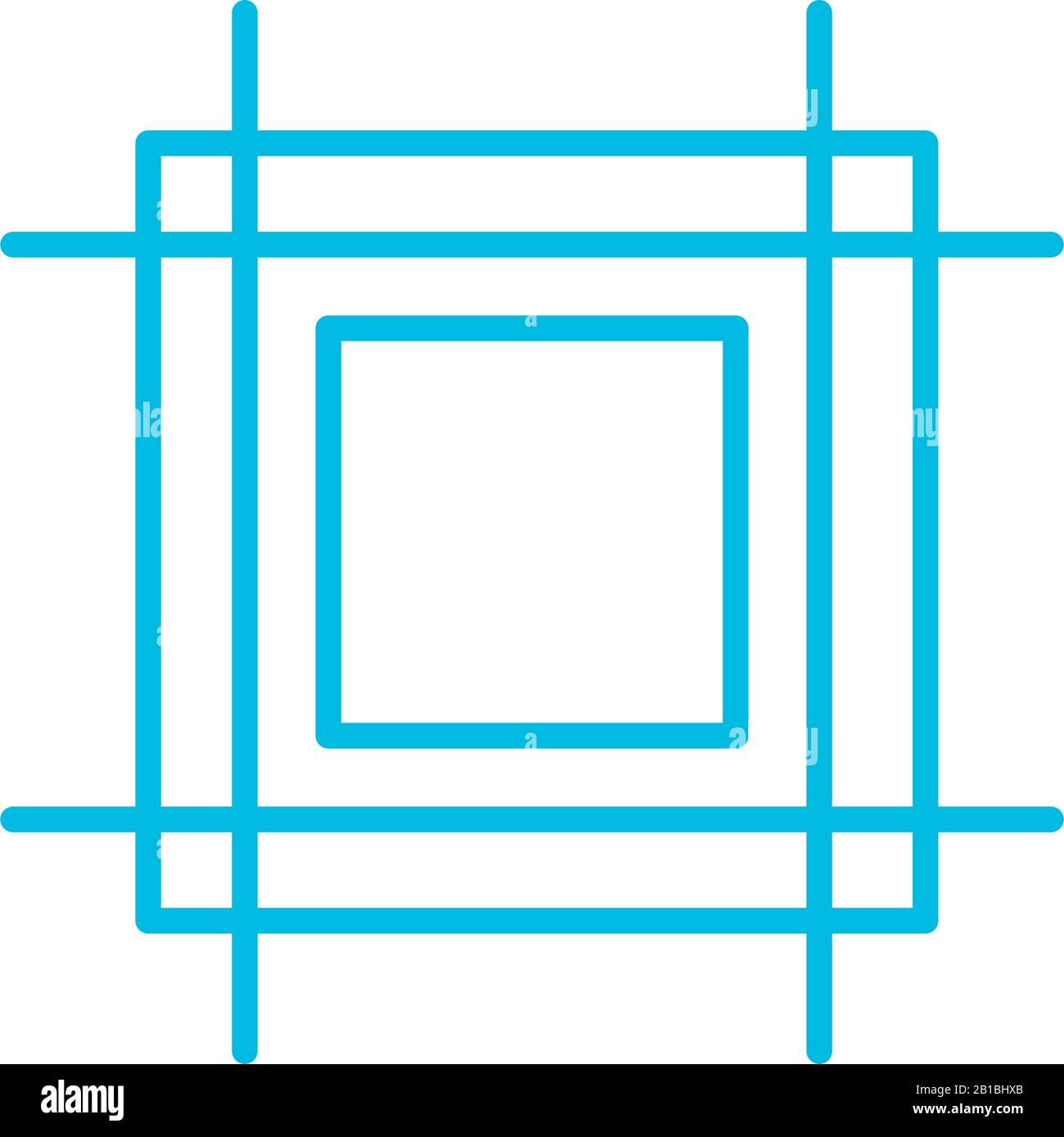 circuit square line style icon design, futuristic virtual technology ...