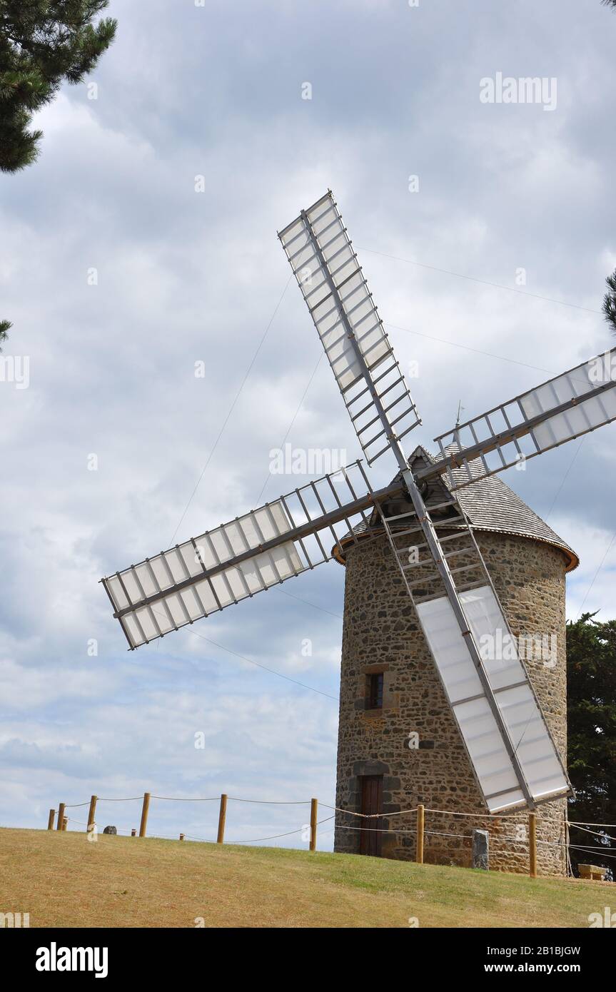windmill in the countryside, France. miller's habitat for making flour ...