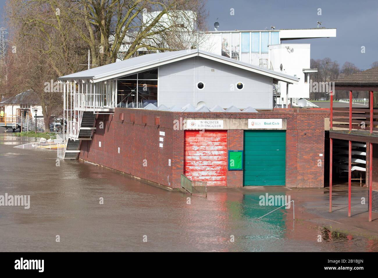 Worcester River Severn flood receeding. 23/02/20120 Worcester,England ...