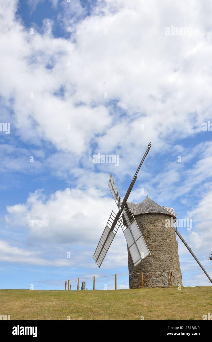 windmill in the countryside, France. miller's habitat for making flour ...