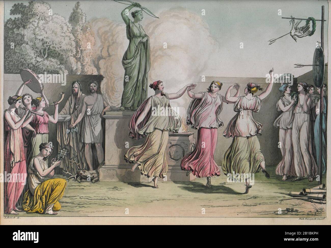 Frontispiece - Dance scene in front of altar of Artemis - Gironi ...