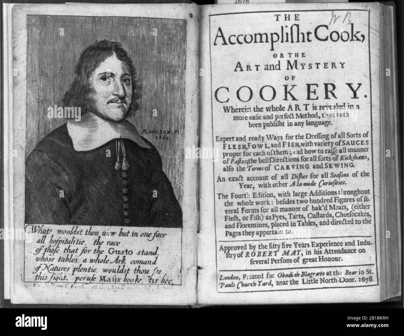 Frontispiece (portrait) of Robert May and title page from his book, The ...