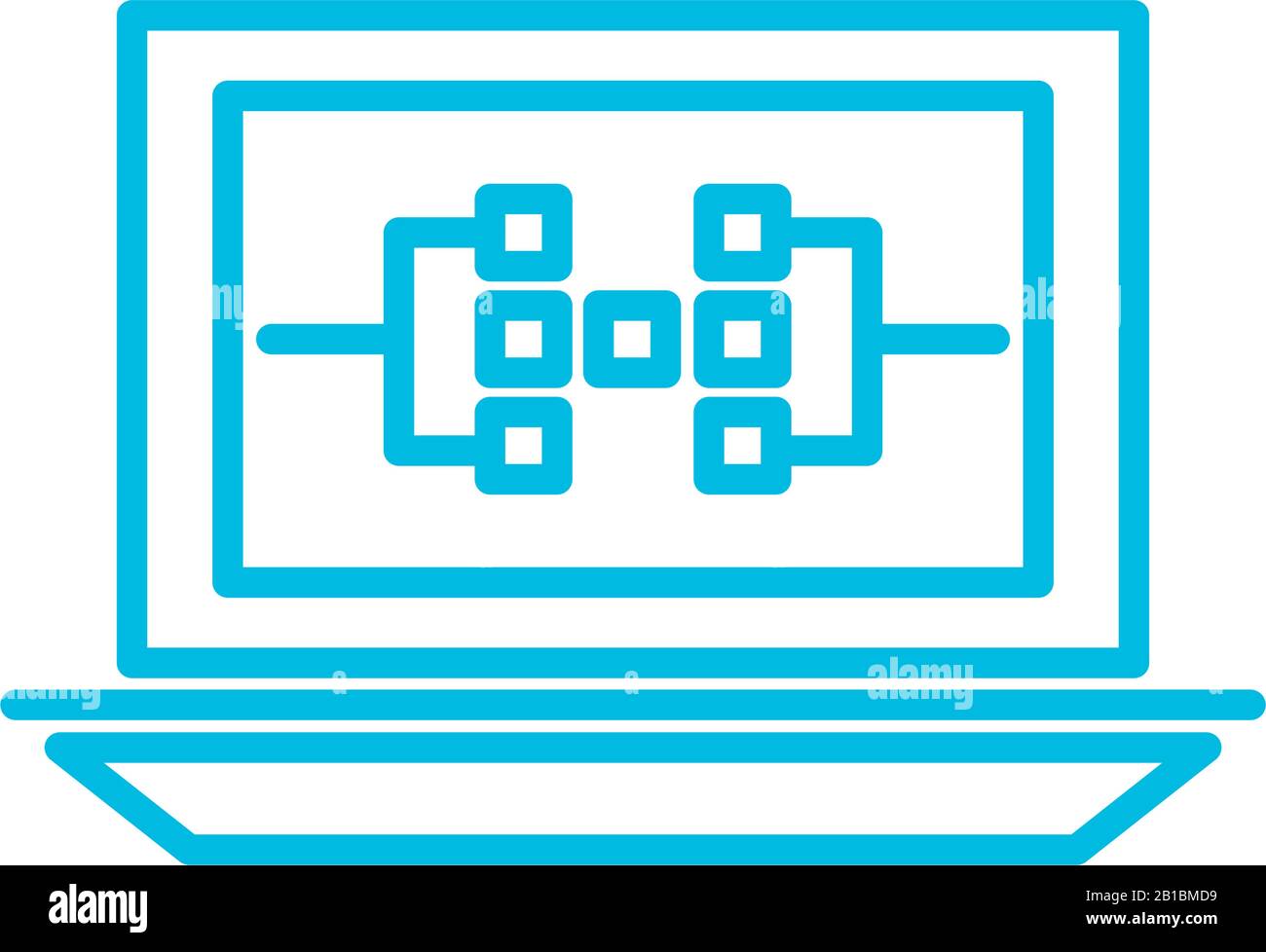 circuit inside laptop line style icon design, futuristic virtual ...
