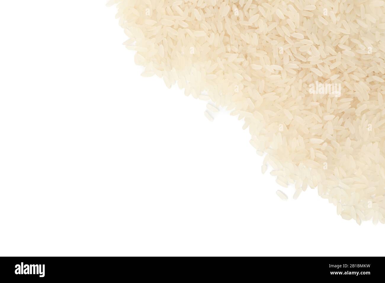 Rice frame isolated on white background, top view Stock Photo - Alamy