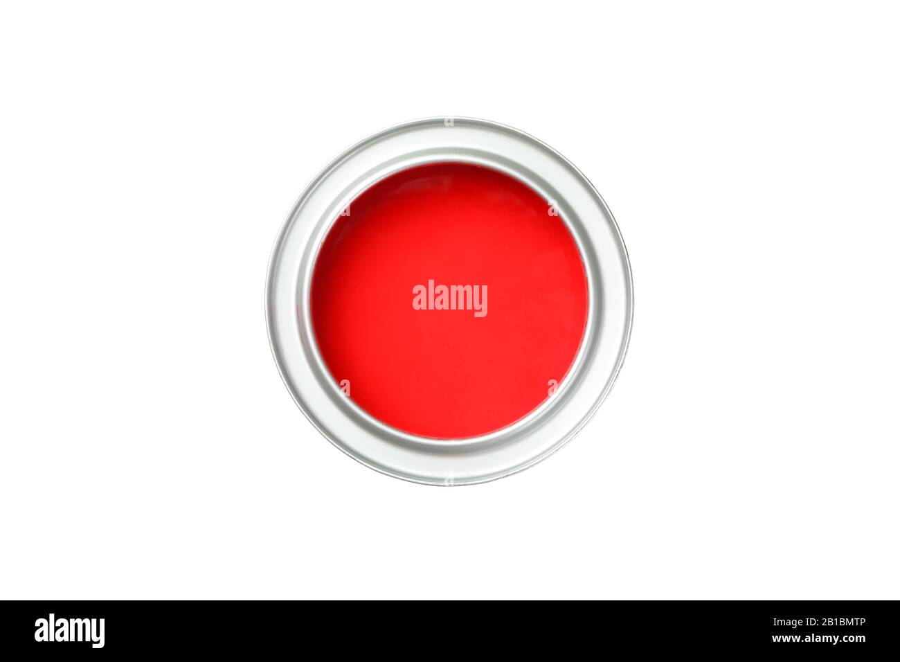 Can of red paint isolated on white background Stock Photo - Alamy