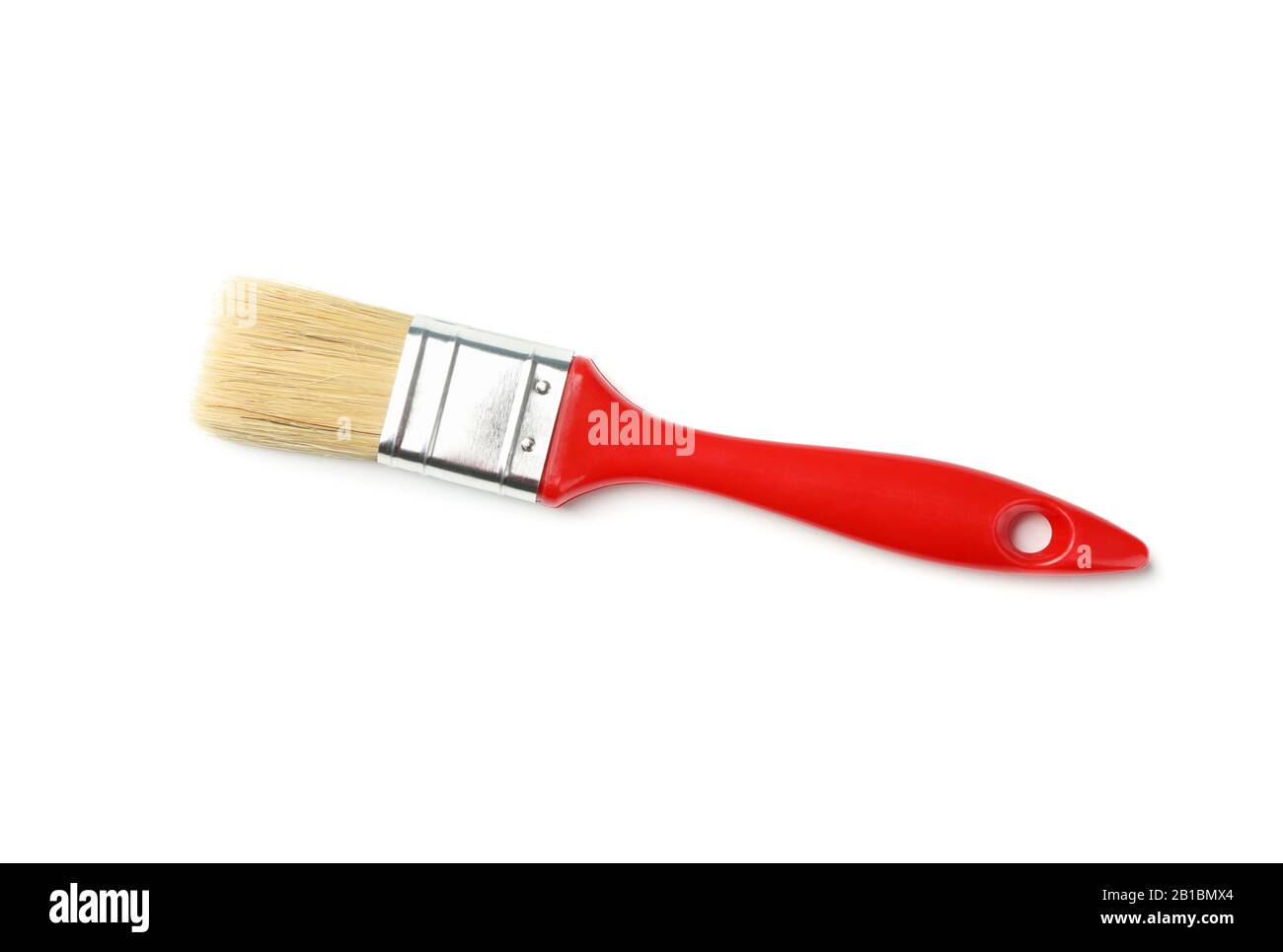 Red paint brush isolated on white background Stock Photo - Alamy