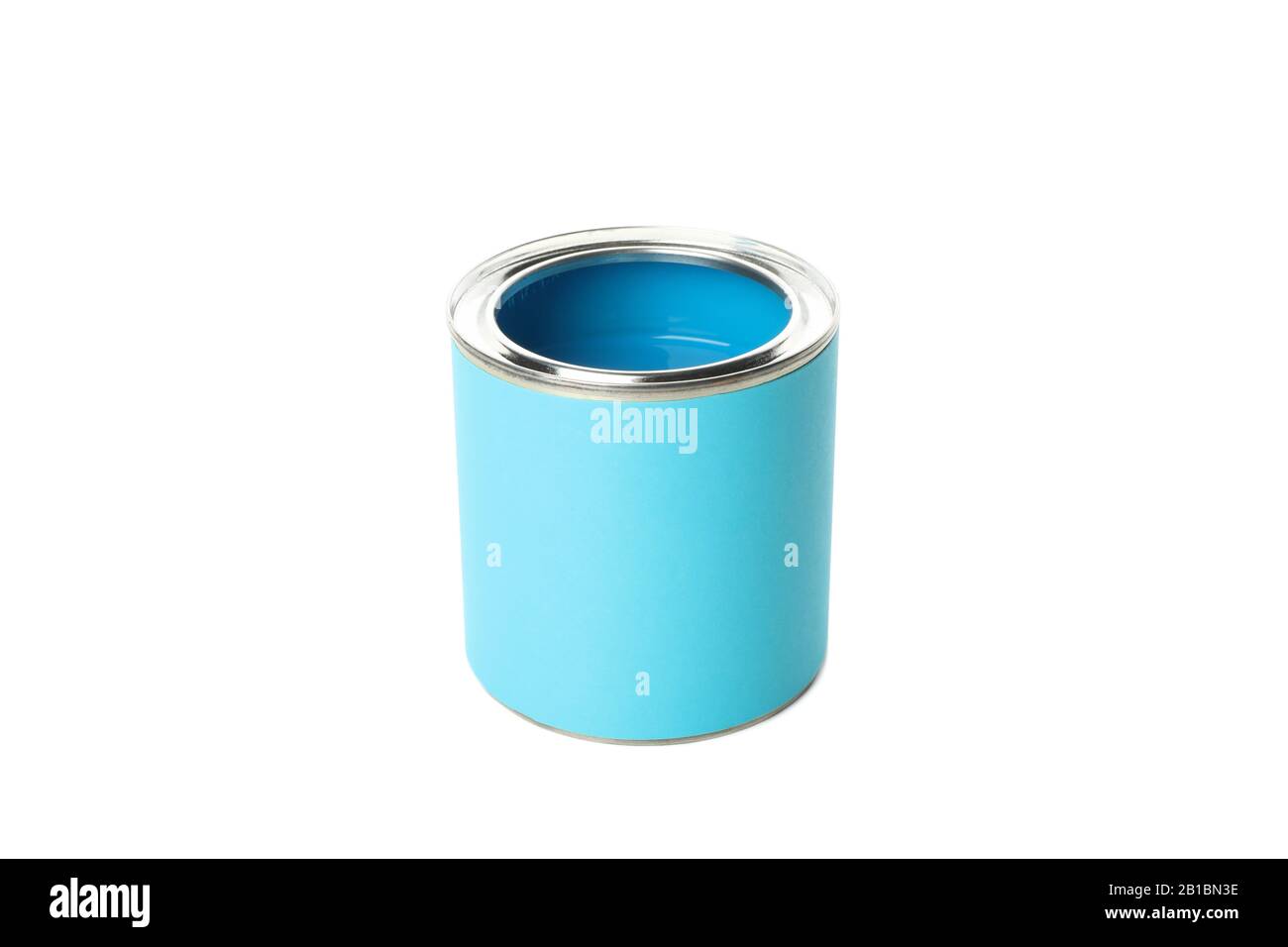 Can of blue paint isolated on white background Stock Photo - Alamy