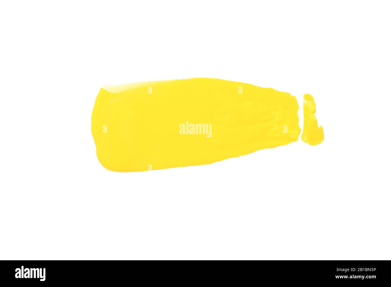 Yellow paint stroke isolated on white background Stock Photo - Alamy