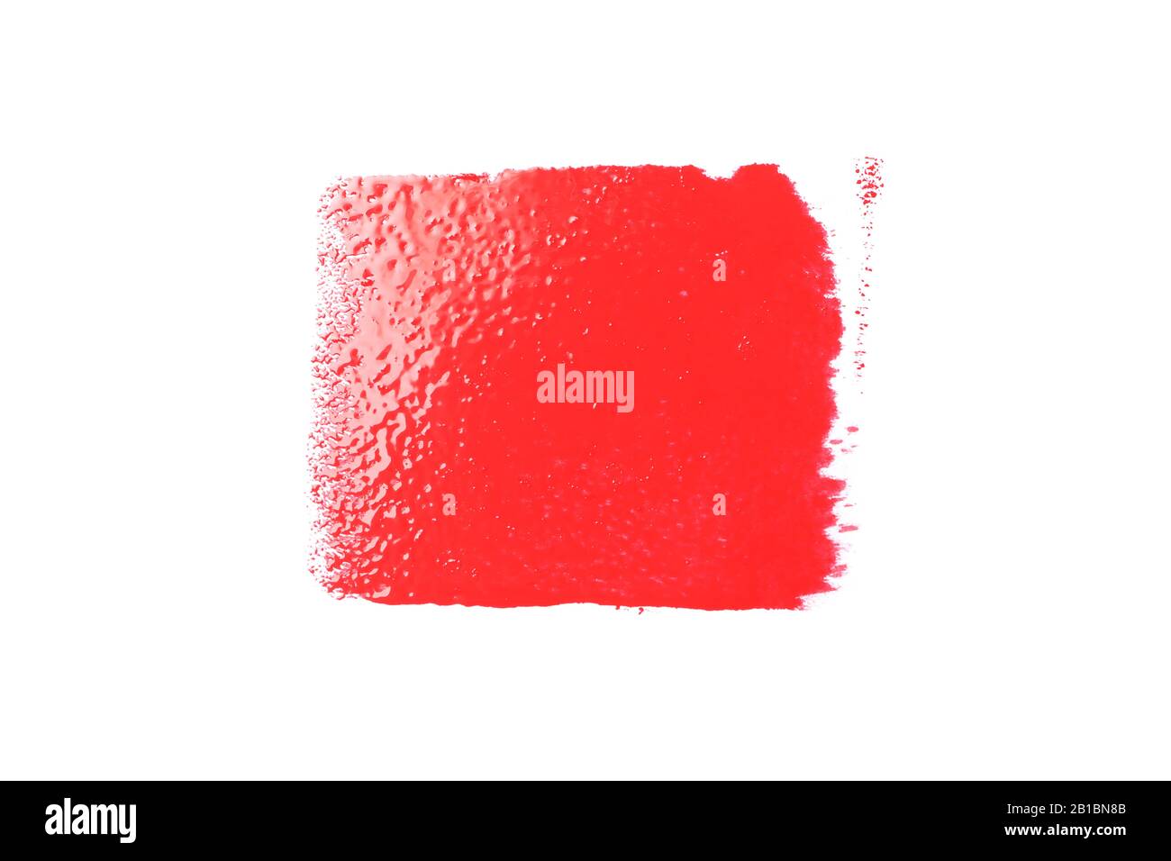 Red paint stroke isolated on white background Stock Photo - Alamy