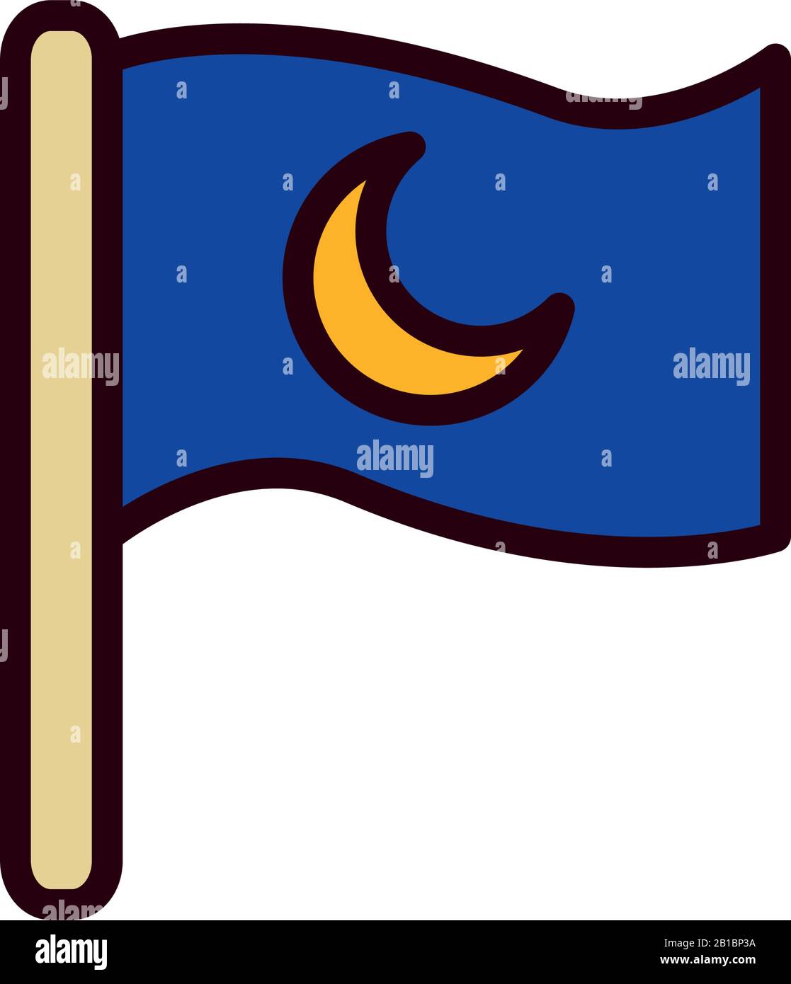 Ramadan flag line and fill style icon vector design Stock Vector Image ...