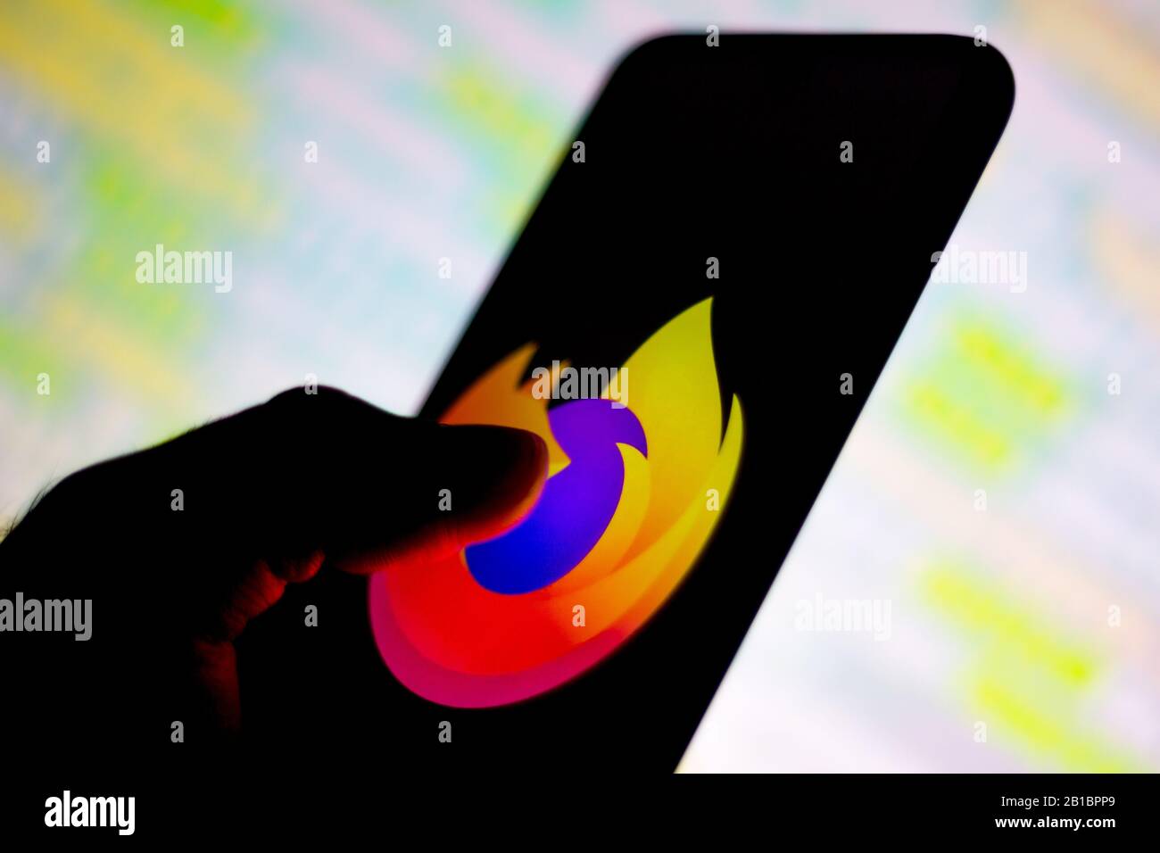 In this photo illustration a Mozilla Firefox logo seen displayed on a ...