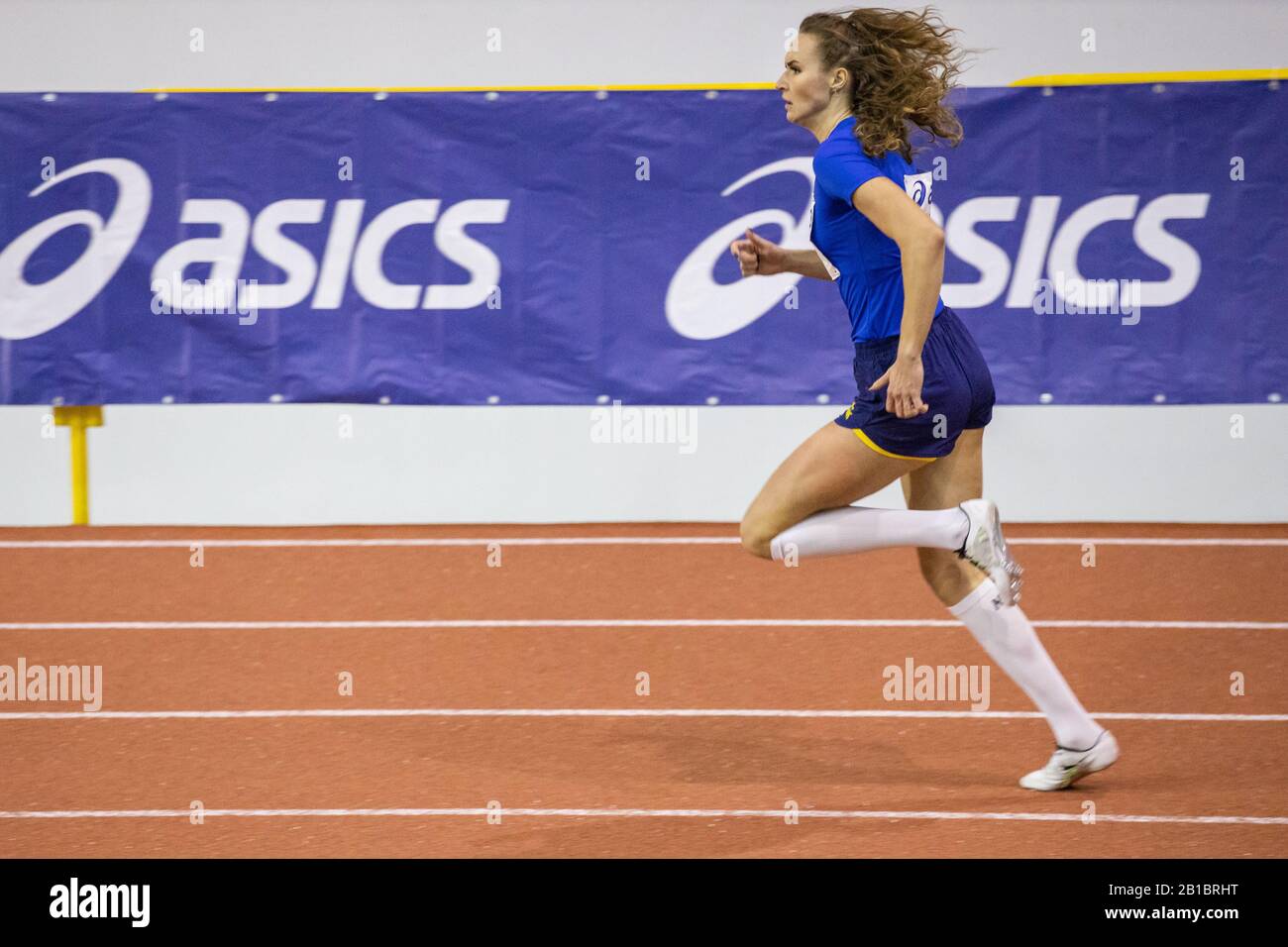 SUMY, UKRAINE - FEBRUARY 20, 2020: Tetyana Melnyk champion on 400m ...