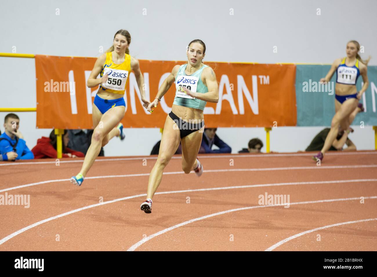 SUMY, UKRAINE - FEBRUARY 20, 2020: Nataliya Pygyda champion on 400m ...