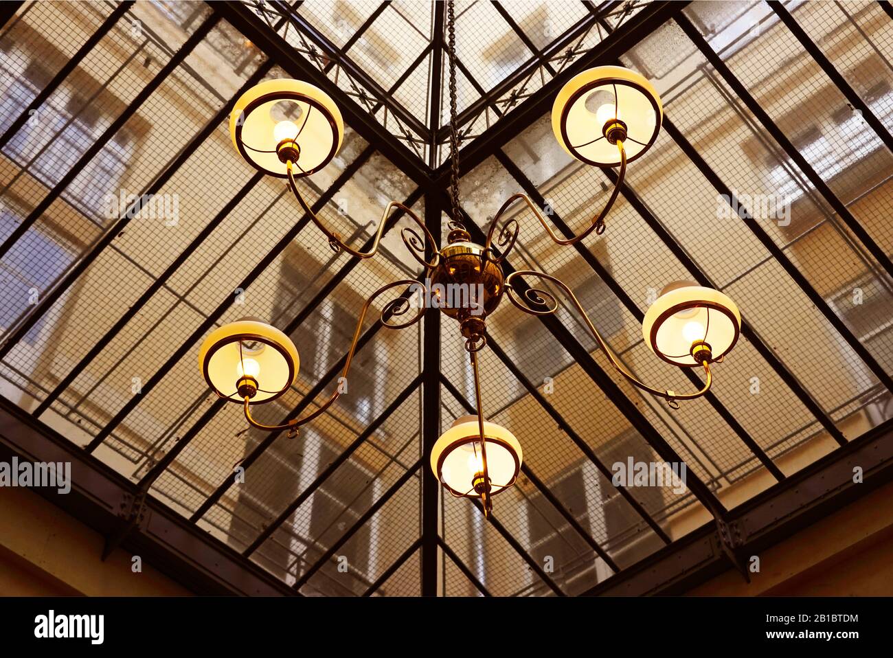 ceiling lights in Galerie Vivienne Paris France Stock Photo - Alamy