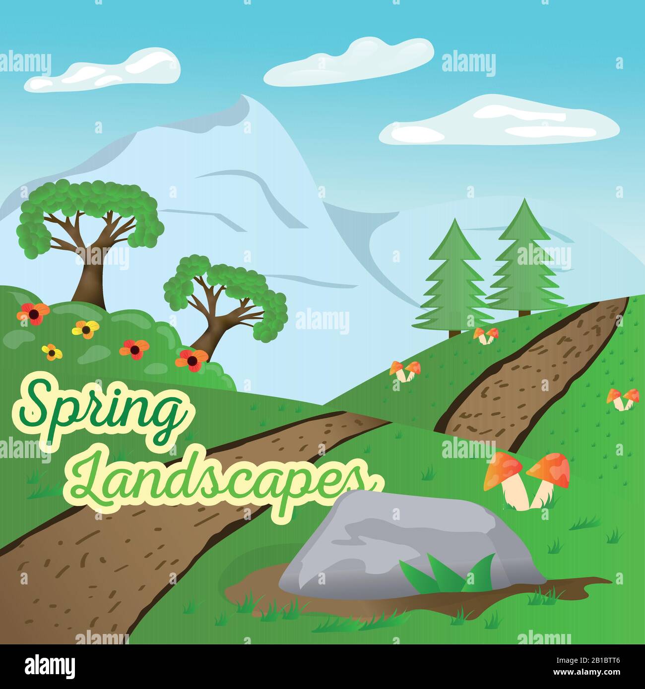 Natural spring landscape Stock Vector Image & Art - Alamy