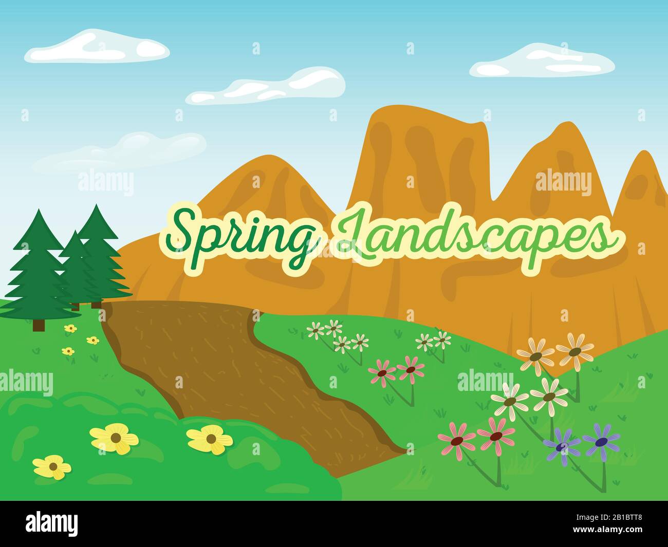 Natural spring landscape Stock Vector Image & Art - Alamy