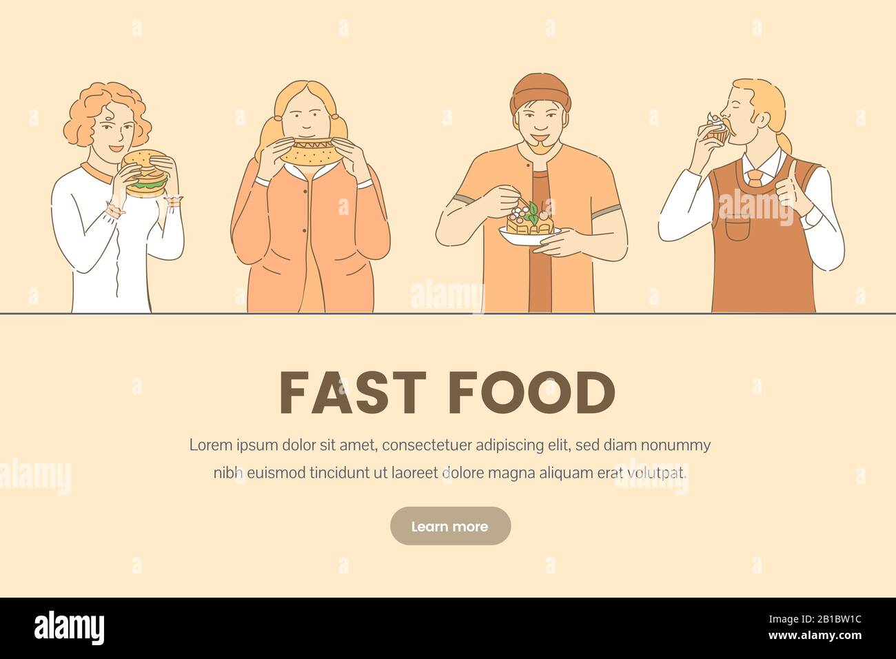 Men women eating cartoon Stock Vector Images - Alamy