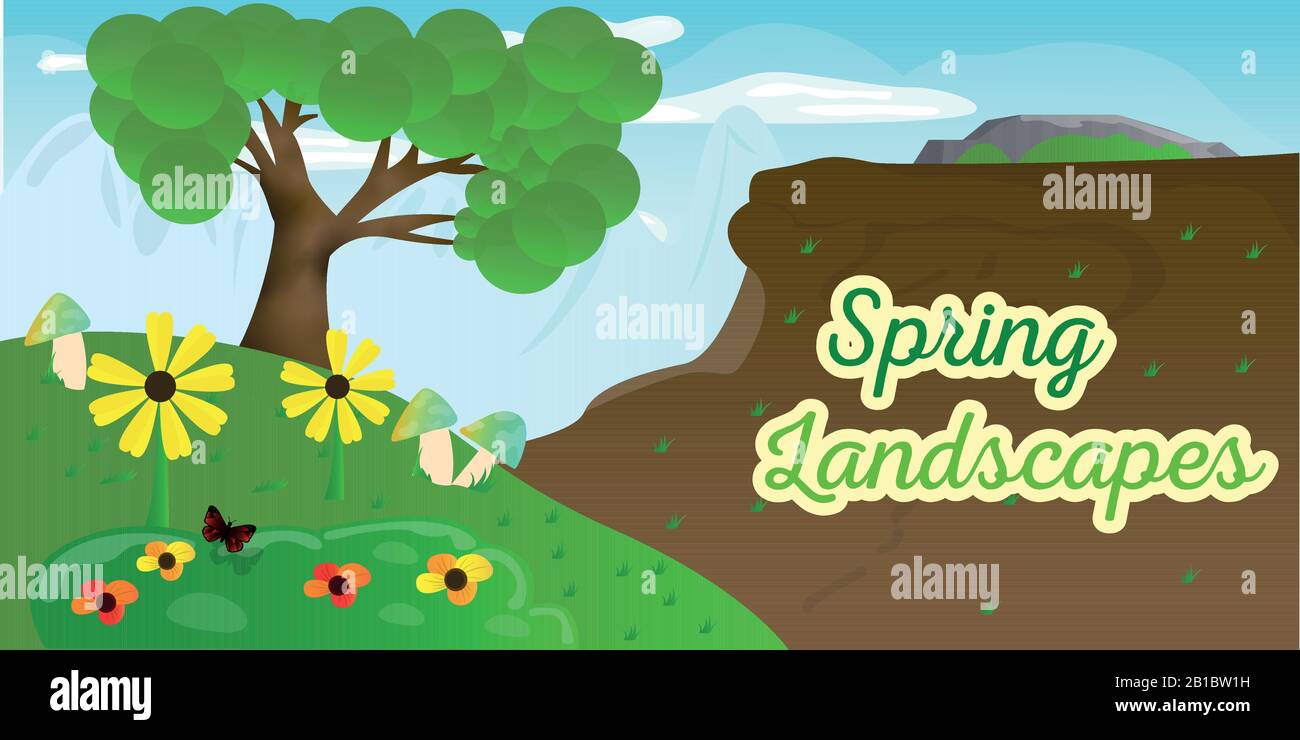 Natural spring landscape Stock Vector Image & Art - Alamy