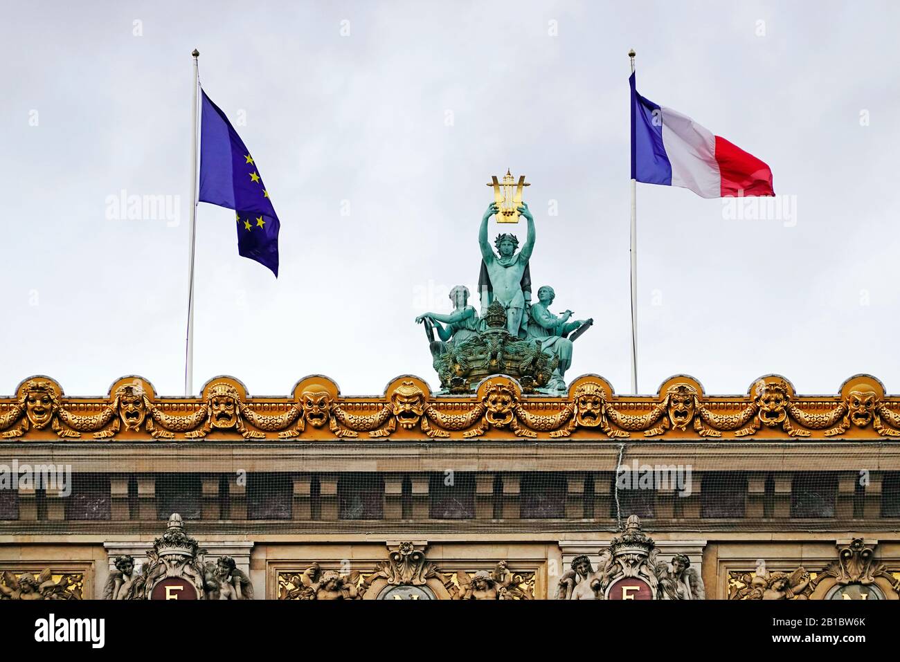 Paris Opera house building scene from Galeries Lafayette rooftop Paris ...