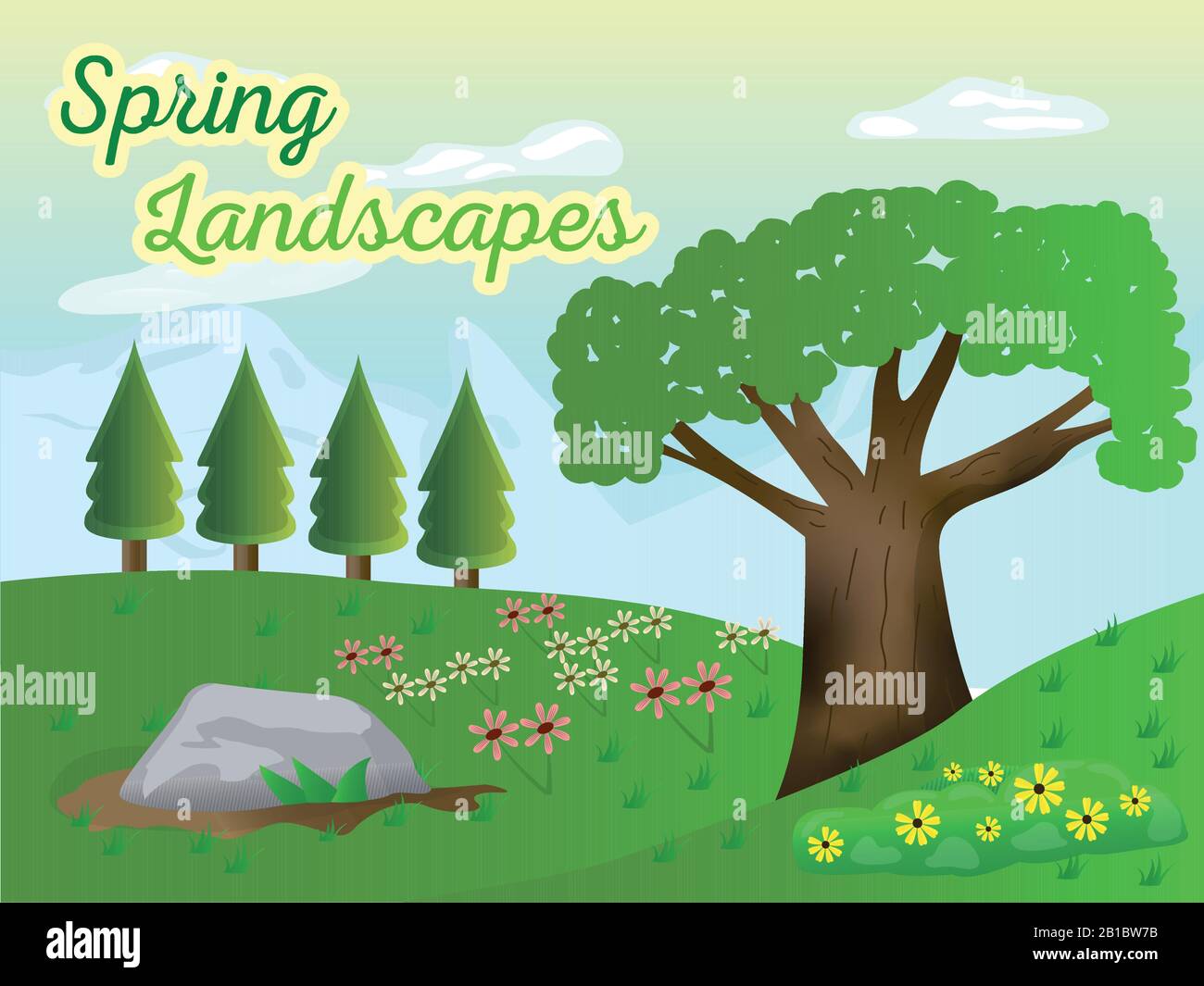 Natural spring landscape Stock Vector Image & Art - Alamy