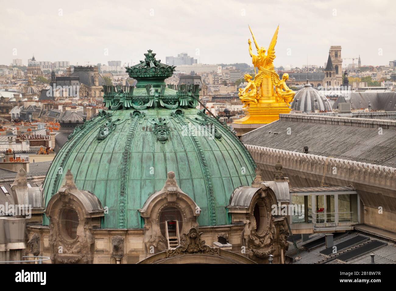 Paris Opera house building scene from Galeries Lafayette rooftop Paris ...