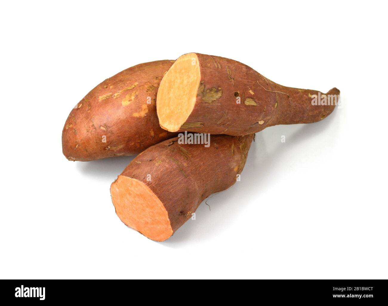 Sweet potatoes isolated on white background. Ipomoea batatas. Batata ...