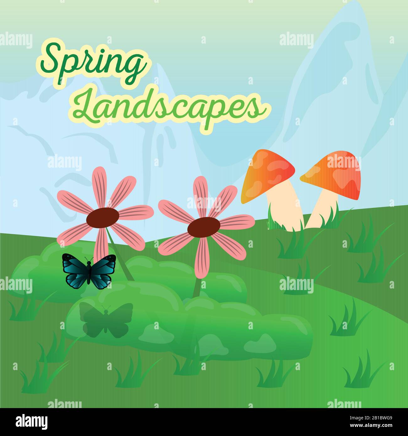 Natural spring landscape Stock Vector Image & Art - Alamy