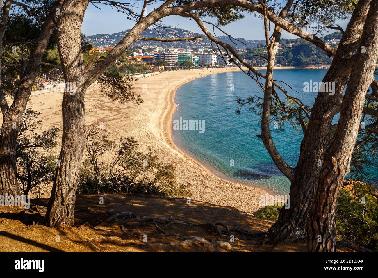 Aerial View of Fenals Beach in Lloret, Costa Brava, Catalonia Stock ...