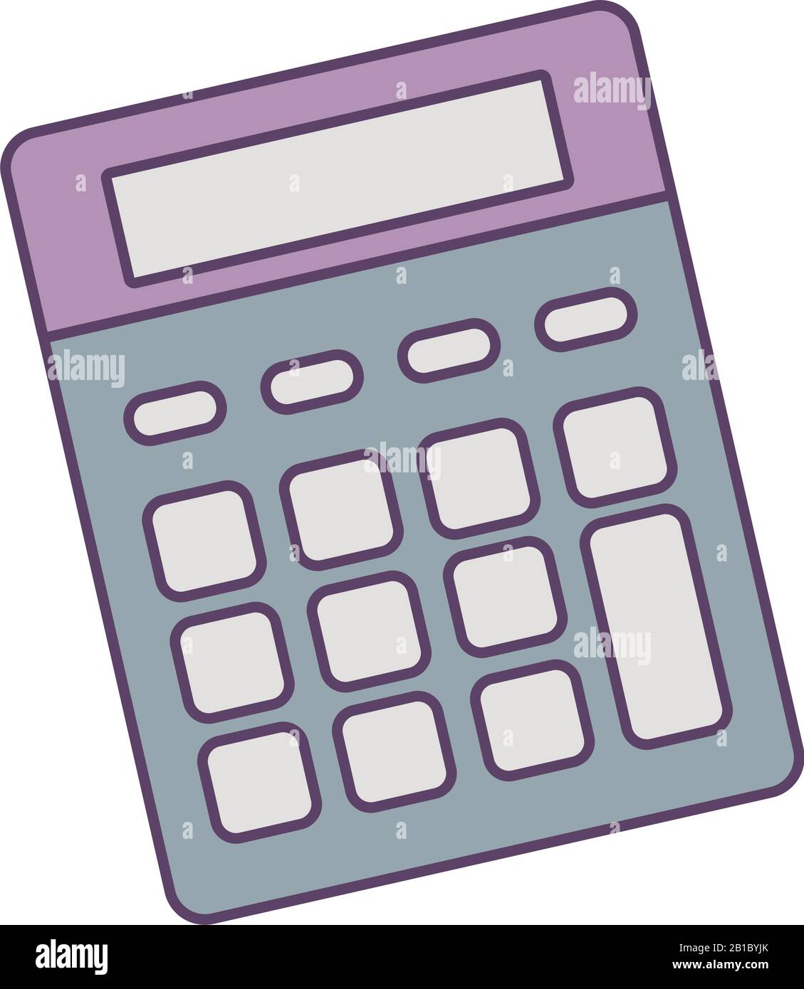 Calculator line and fill style icon design, Mathematics finance device ...