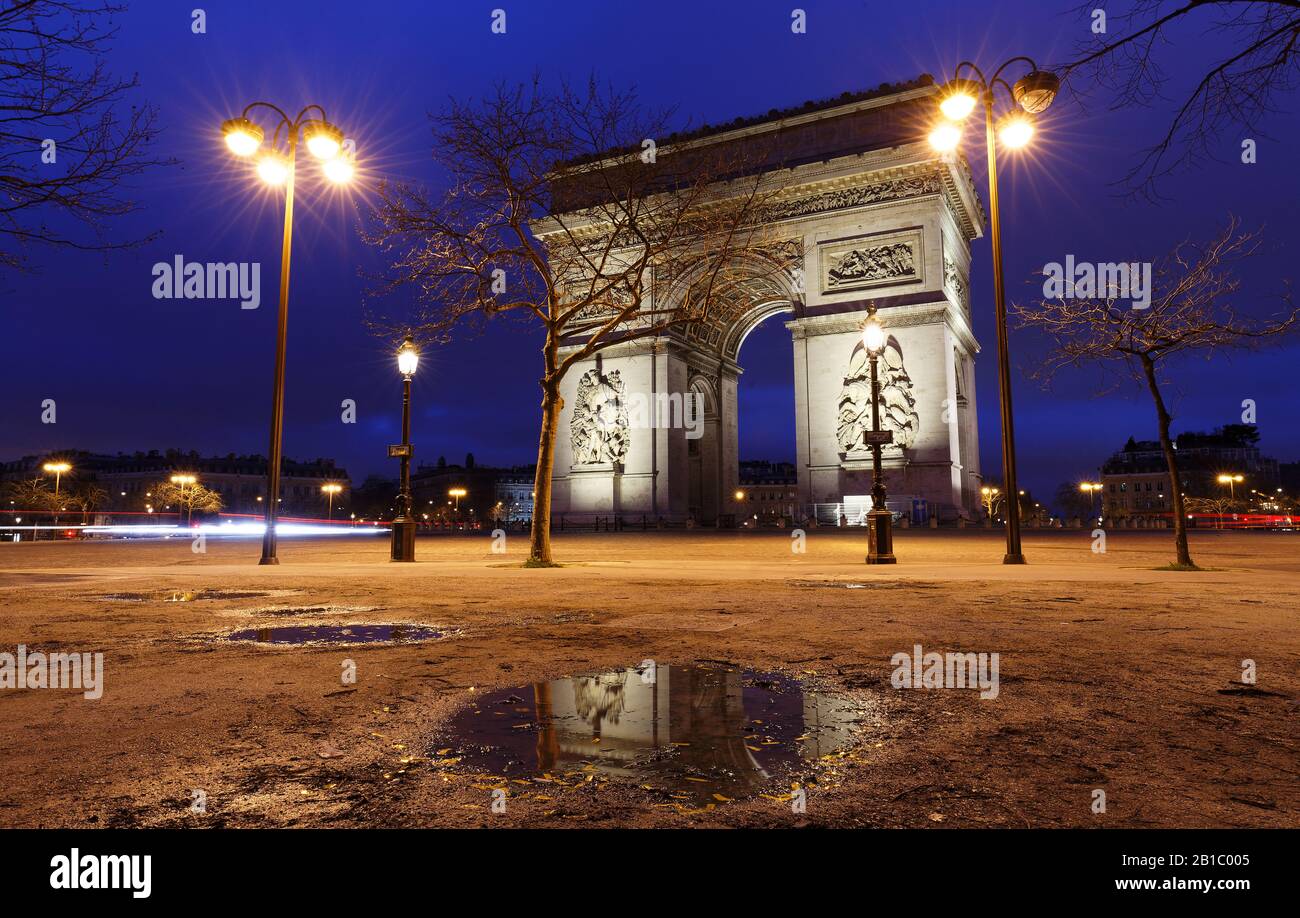 The Triumphal Arch in evening, Paris, France Stock Photo - Alamy