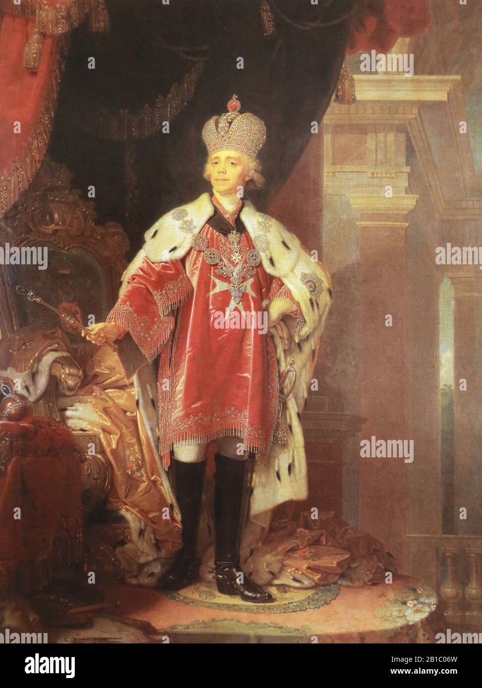 Russian Emperor Paul I. Painting by V. Borovikovsky, 19th century Stock ...