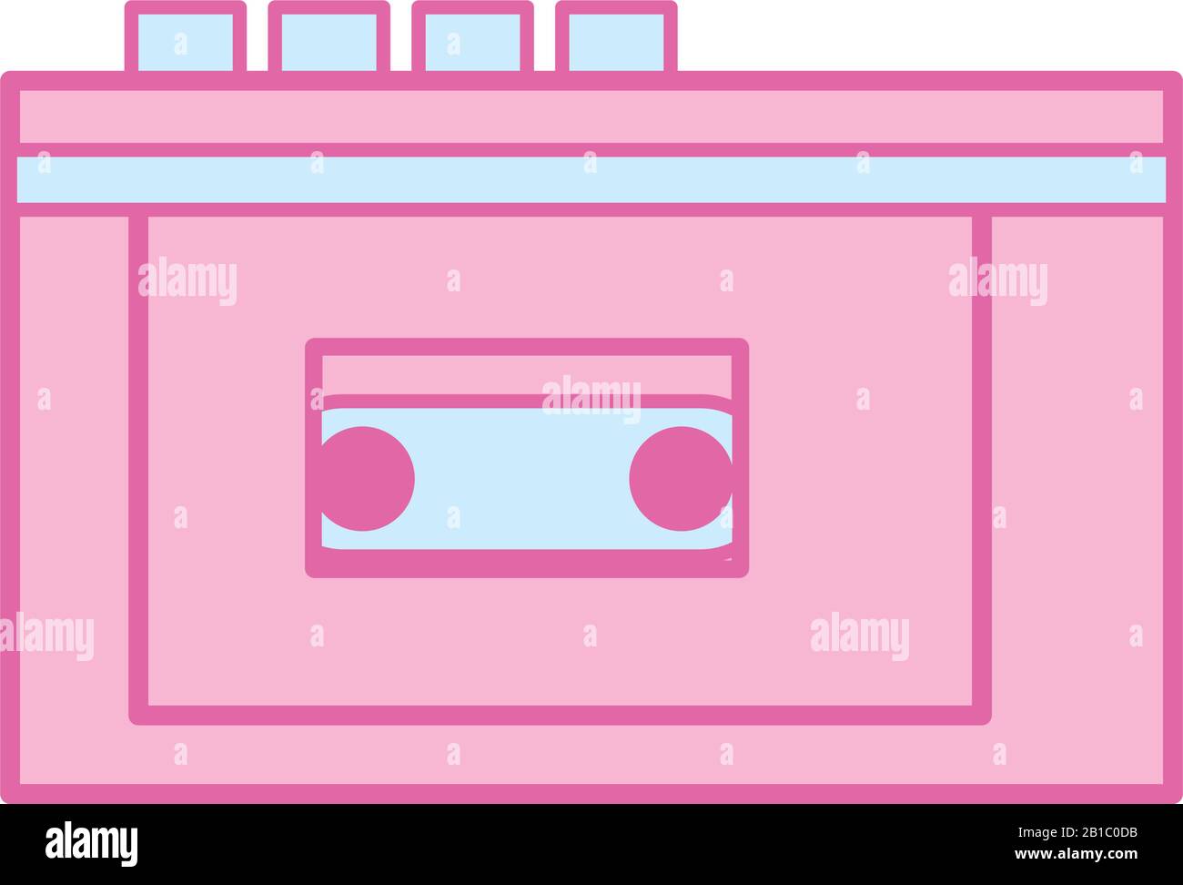 walkman neon line and fill style icon design, Music sound melody song ...