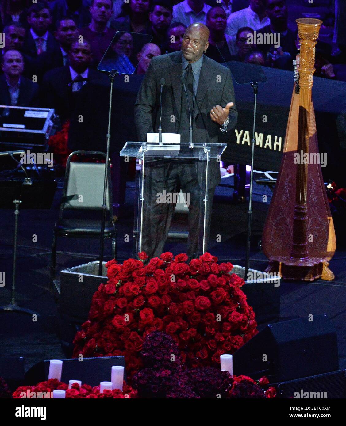 Los Angeles, United States. 24th Feb, 2020. With tears running down his ...