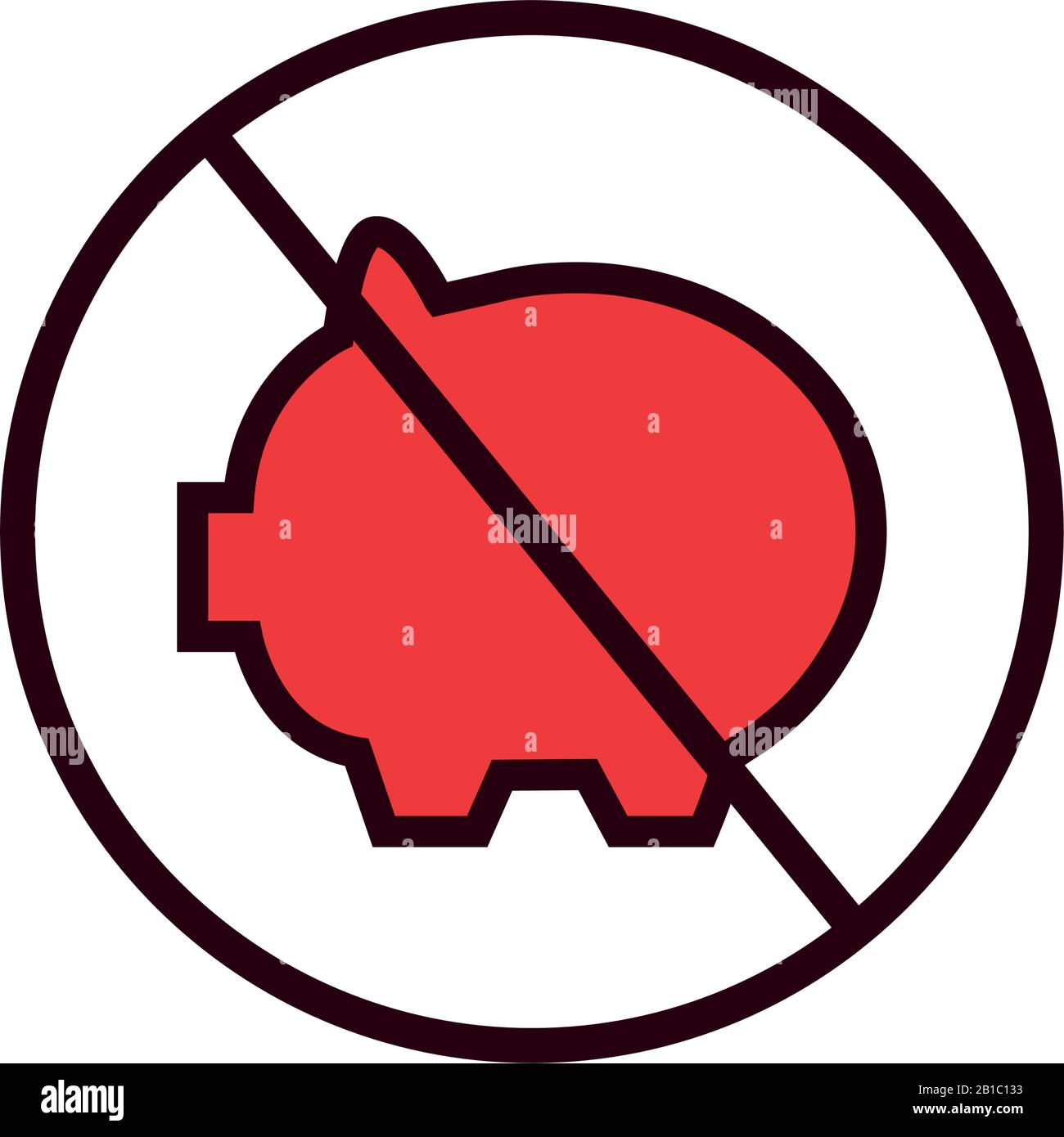 Isolated forbidden pig meat vector design Stock Vector Image & Art - Alamy