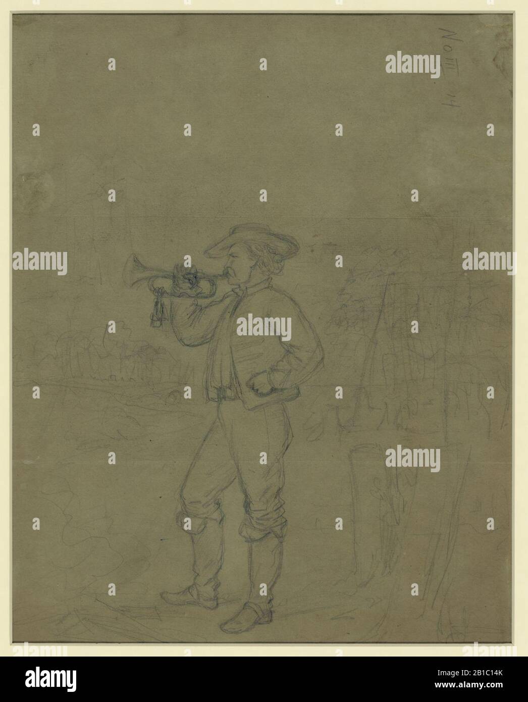 Full length portrait of a bugler Stock Photo - Alamy