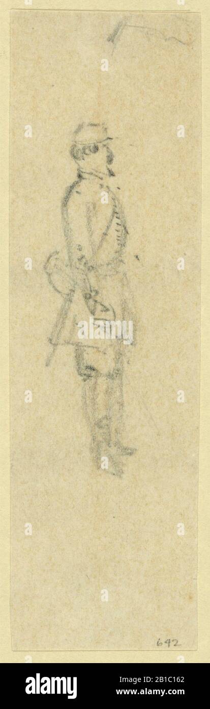 Full length view of soldier in profile Stock Photo - Alamy