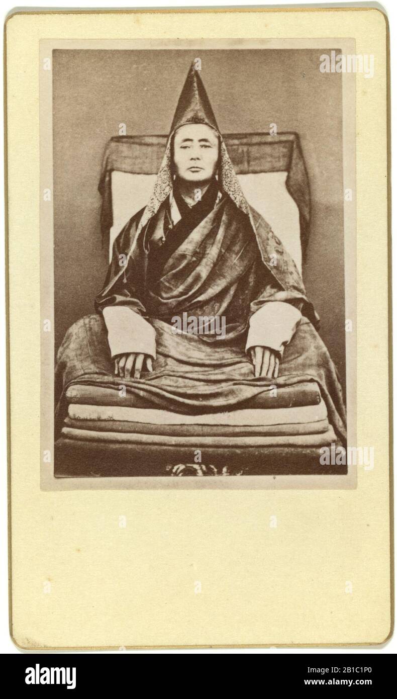 Full-length portrait of the grand lama of the Selenginsk lamasery ...