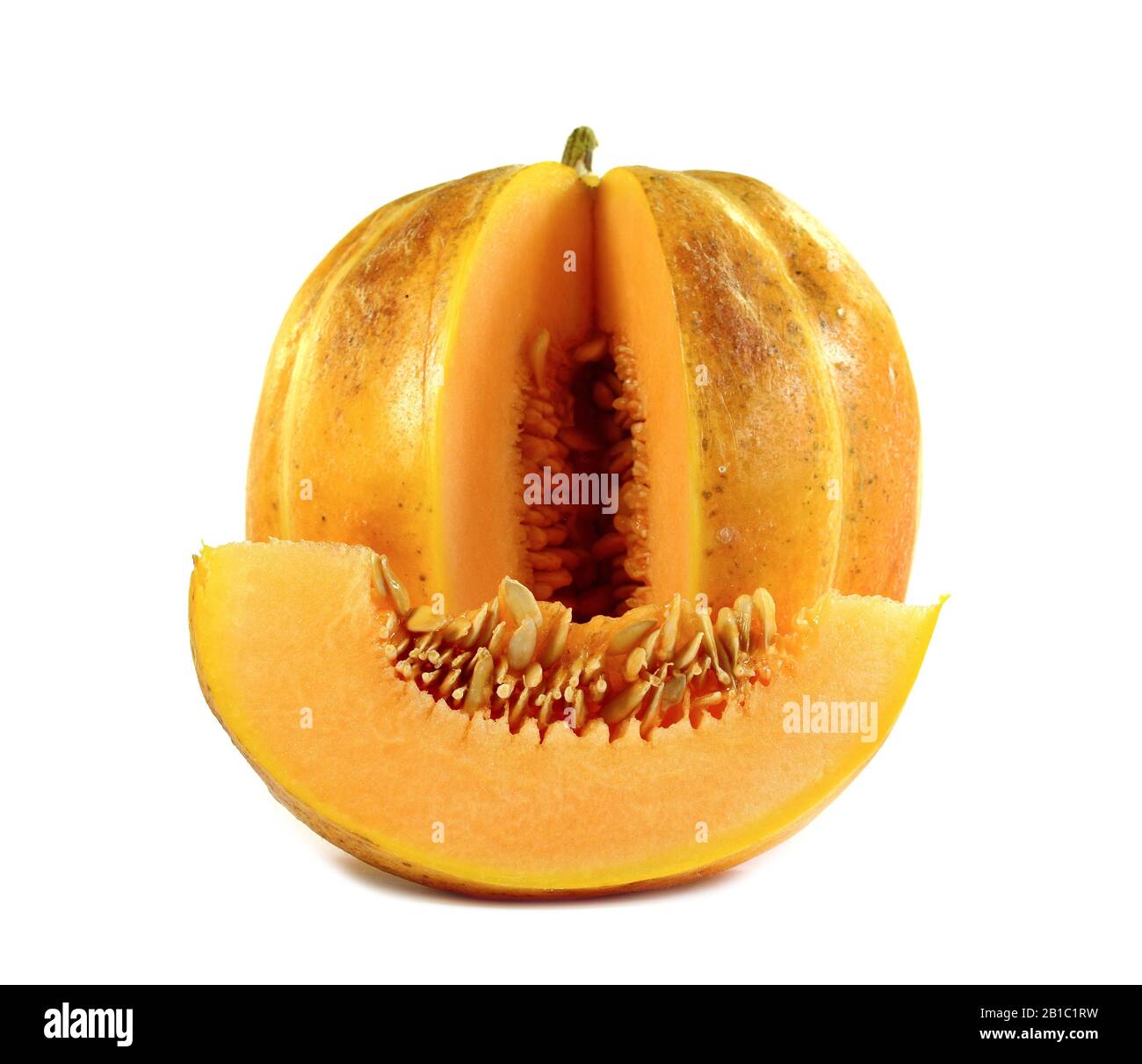 melon slice isolated on white background Stock Photo - Alamy