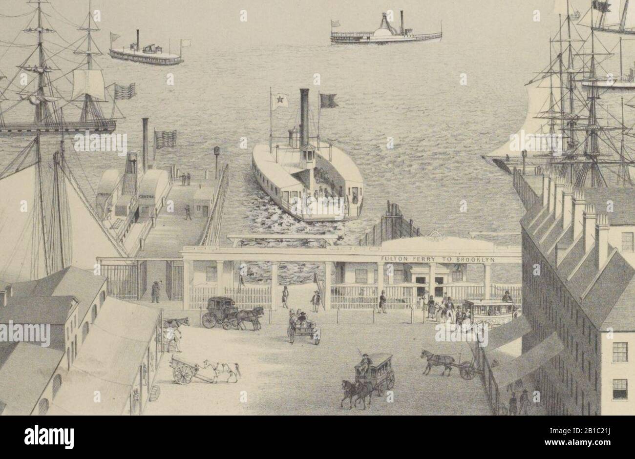 Fulton Ferry to Brooklyn and a Croton Ferryboat Stock Photo - Alamy